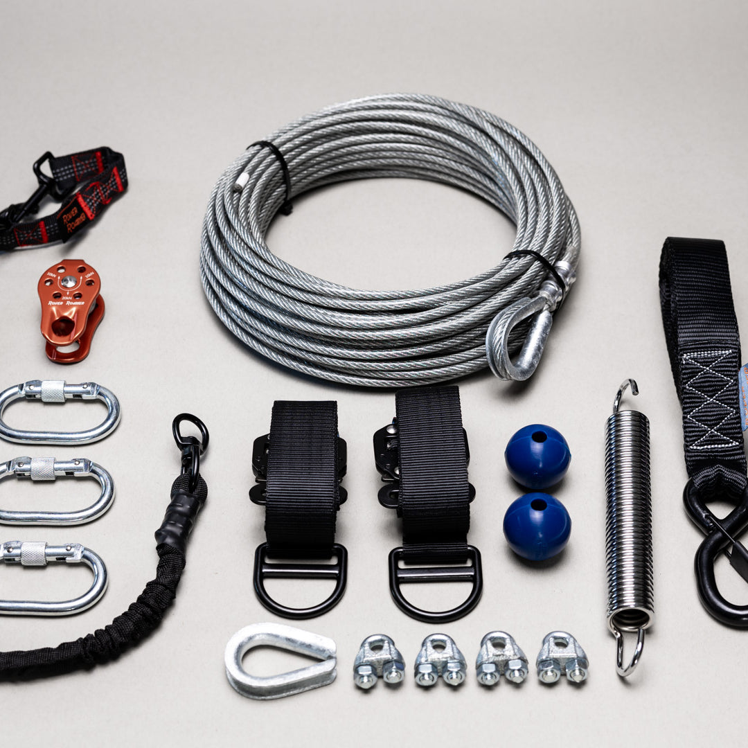 SkyTrack Aerial Dog Zip Line (50 -200 ft) | Overhead Dog Run Trolley ...